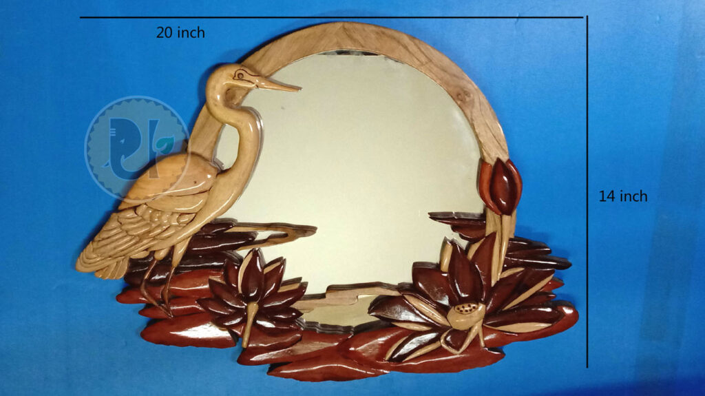Wooden Wall mirror Frame (intarsia) - Udhaya Toys Wall Hanging Frame