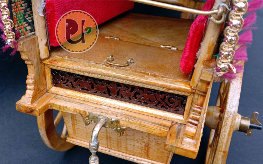 Miniature Wooden Passenger Bullock Cart. with Lighting Vil Vandi