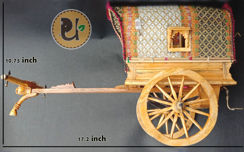 Miniature Wooden Passenger Bullock Cart. with Lighting Vil Vandi