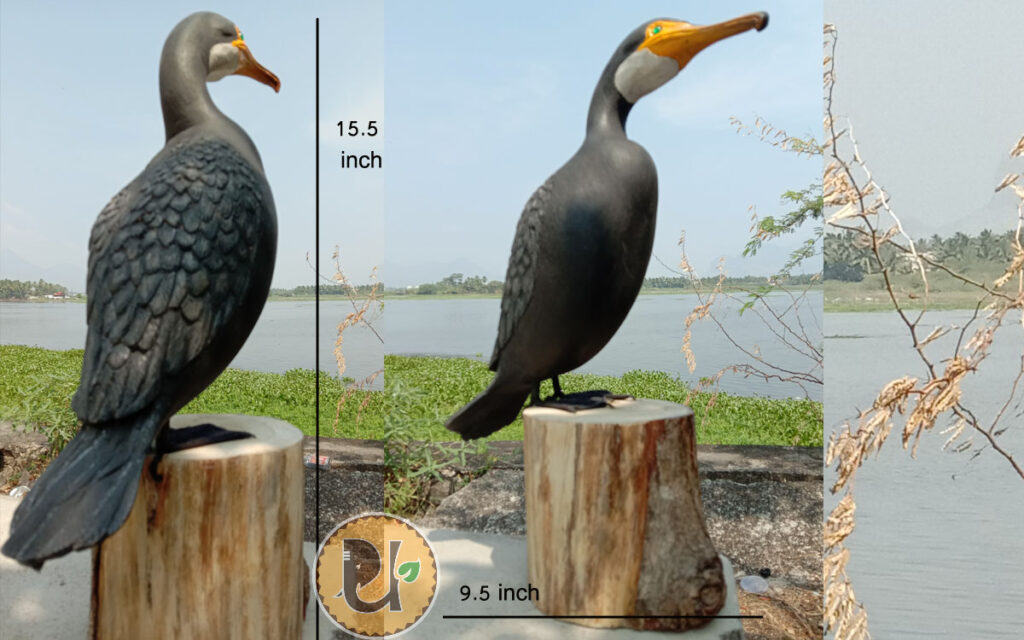 Cormorant,Hand Carved Wooden Bird -Real-High Look - Udhaya Toys