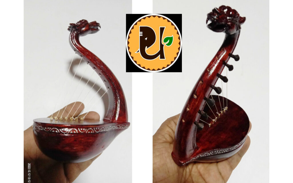 Miniature Wooden Yaazh.8th Century Musical instrumentsJ